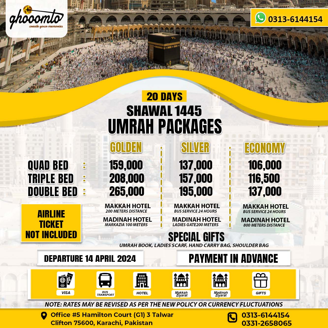 20 Days Umrah Package – Welcome to Ghooomlo